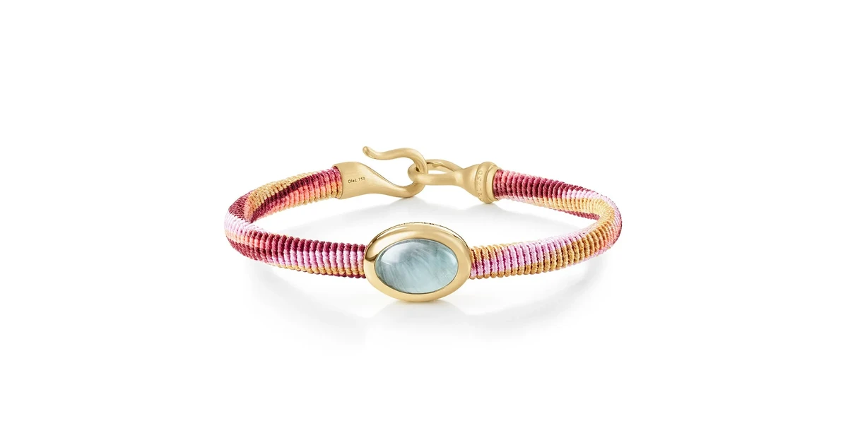 Ole Lynggaard Life bracelet with aqumarine i 18k guld A2955-406 hos ...